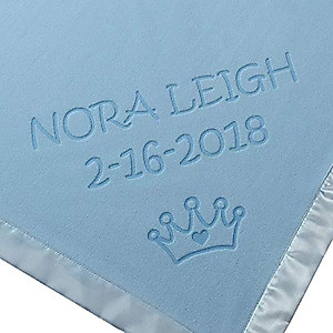 Custom Catch Personalized Princess Baby Blanket for Girl - Newborn or Infant Name Gift - Pink or Blue (2 Text Lines)