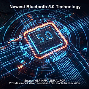 Wireless Earbuds Bluetooth 5.0 Headphones, IPX5 TWS Waterproof Earphones with Hi-Fi Stereo Sound and Built-in Mic, Smart Touch Control in-Ear Headphones with Charging Case for Sport