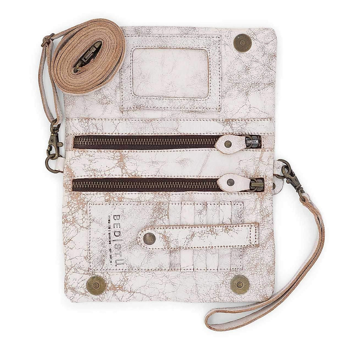 BedStu Cadence Crossbody Wallet WhiteDistressed