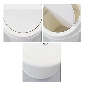 Callyne 0.5 Gallon White Tiny Desktop Waste Cans, Mini Swing Top Trash Can