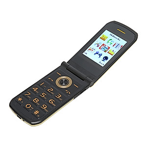 Yunseity Unlocked Senior Flip Cell Phone, Loud Volume Large Buttons Mobile Phone with 2.4 Inch Touch Screen, Easy to Use Kids Seniors Flip Phone with Flashlight Radio Ebook (Gold)