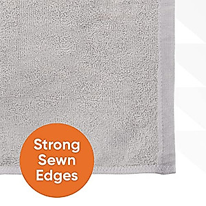 Superio Cotton Terry Washcloths Grey Towels 100% Cotton Cleaning Cloth 16" Rags Wash Clothes for Body and Face, Spa Towels, Multi Purpose (12 Pack)