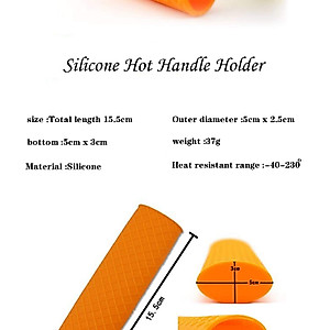 UoYu 7 Pack Silicone Hot Handle Holder Potholder Rubber Pot Handle Sleeve for Cast Iron Pans Metal Frying Pans Skillets Coaster Brushes