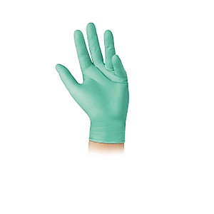 Medline Aloetouch Ice Powder-Free Latex-Free Nitrile Exam Gloves, Green, Medium, 200 Count