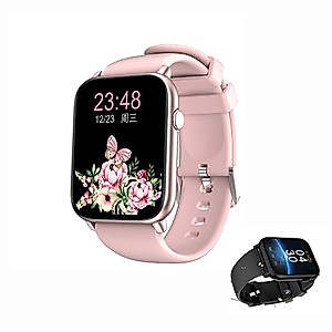 Dimdaa Smart Watch, Smartwatch with Blood Pressure, Blood Oxygen Monitor, Fitness Tracker with Heart Rate Monitor, Full 1.8" Touch Fitness Watch for Men Women (Pink)