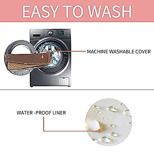 EMPSIGN Dog Crate Pad Mat, Kennel Waterproof Dog Bed with Removable Washable Cover, Pet Crate Pads Reversible (Cool & Warm) for Dog Cages, Sleeping Mattress for Small to XX-Large Dogs Brown