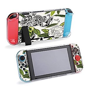 SUPNON Background With Pomegranate Fruit Protective Case Compatible with Nintendo Switch Soft Slim Grip Cover Shell for Console and Joy-Con with Screen Protector, Thumb Grips, Anti-Scratch Design17677