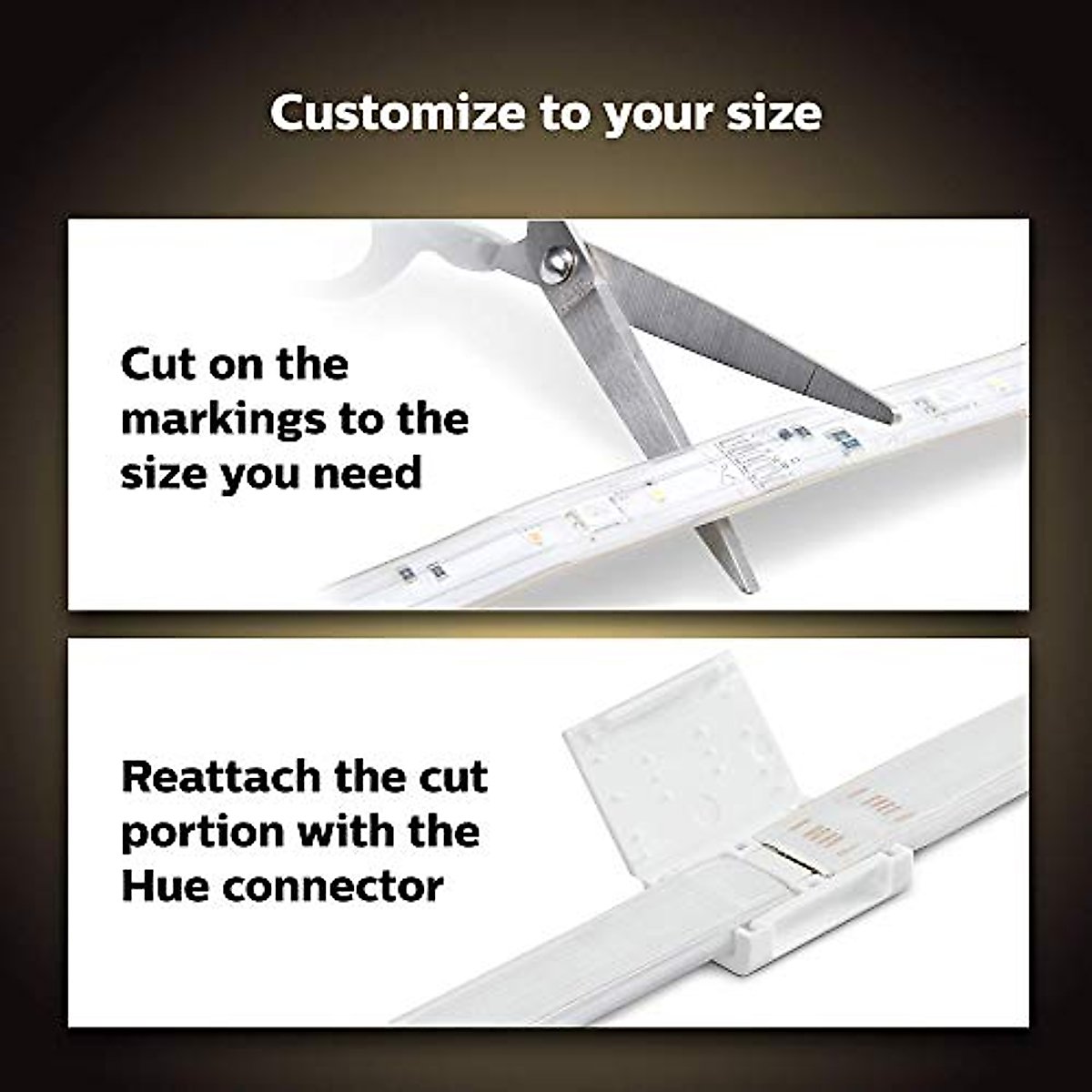 Philips Hue Lightstrip Plus (2m/6ft Base Kit with Plug), Works with Amazon Alexa, Apple Homekit and Google Assistant, Bluetooth Compatible, Single Color Effect