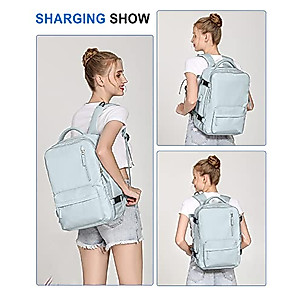 Carry on Travel Laptop Backpack for Women Men, Flight Approved,Backpack for Women, Travel Bag Hiking Outdoor Sports Rucksack Casual Daypack Backpack, Blue Simple