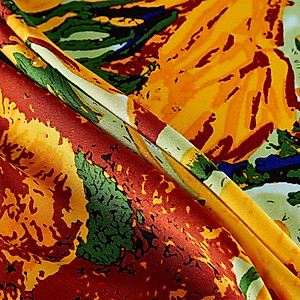 YangtzeStore Large Square Charmeuse Silk Scarf Classic Art Print (Sun Flowers)