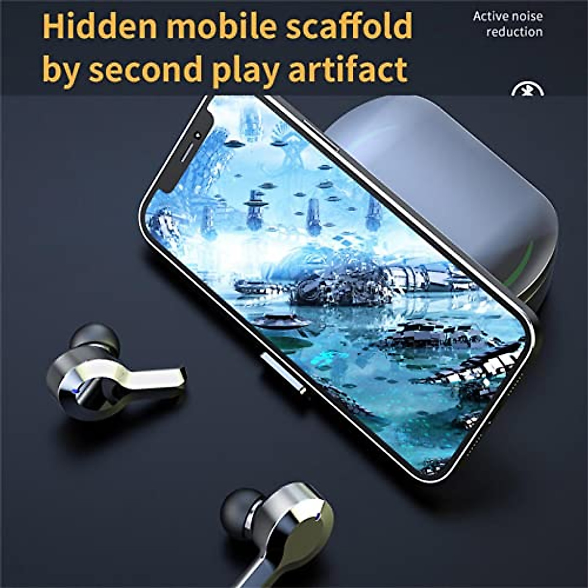 Wireless Bluetooth 5.3 Earbuds-TWS-Headphones Phone Holder 2 in 1 Digital Display Touch-Control Hi-fi Wireless Earphones Earbuds Headset Ipx4 Waterproof for Sports Gym