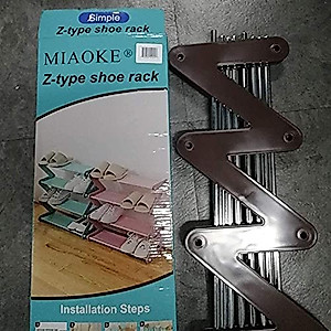 llibnn 2 Pack Shoe Storage Rack Non Woven Stainless Steel Foldable Save Space Multi Layer Assembled Shoe Holder