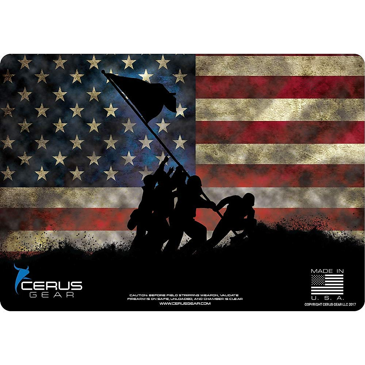 EDOG Cerus Gear Iwo Jima Iconic Historical Promat Honoring Battle of Iwo Jima Marine Flag Raising Heavy Duty Pistol Cleaning 12x17 Padded Gun-Work Surface Protector Mat Solvent & Oil Resistant