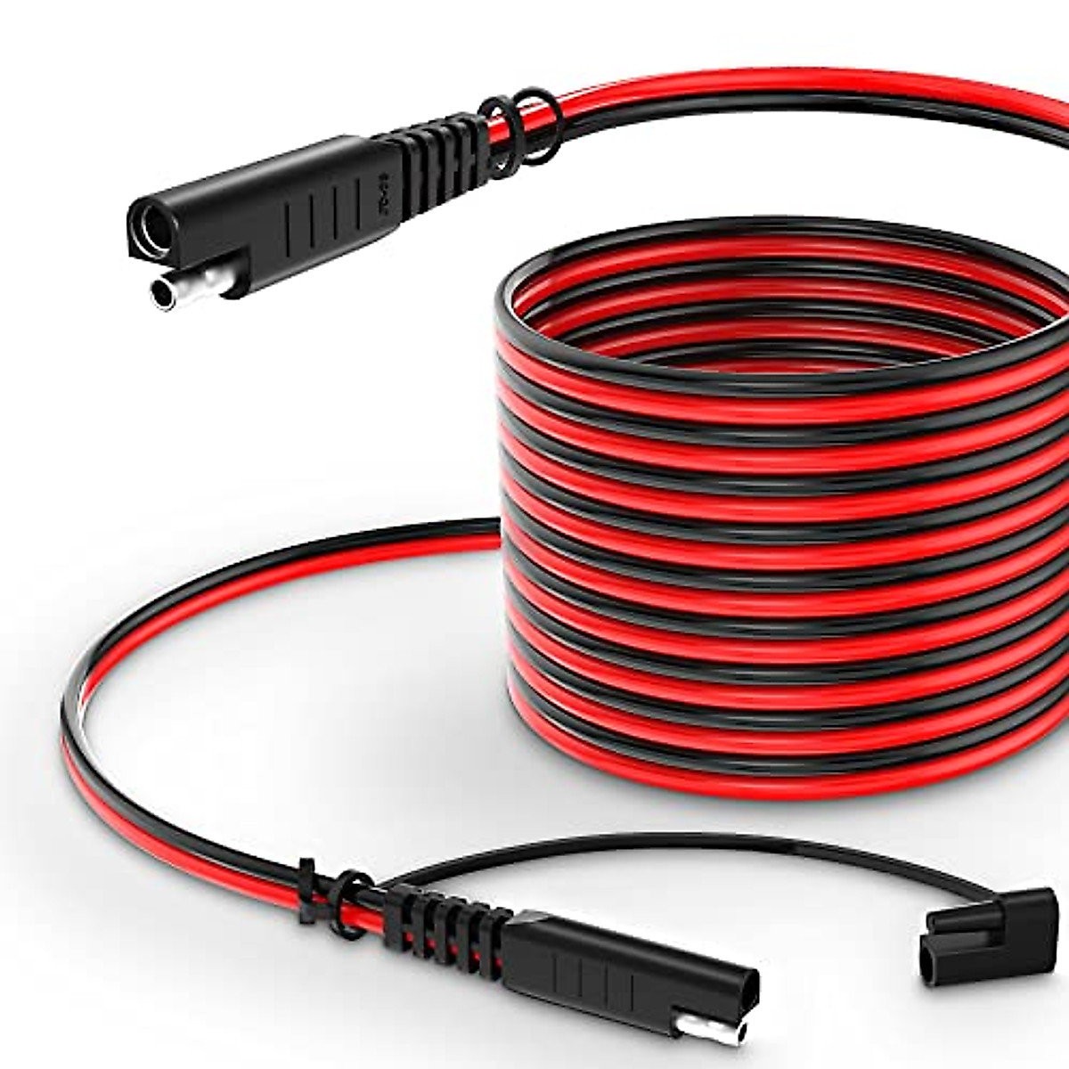 ELECTOP 15Feet 10AWG SAE to SAE Extension Cable Quick Connect Disconnect SAE Power Connector Cable Wire Harness with Dust Cap for Automotive RV Motorcycle Solar Panel SAE Plug Battery Charging Cable