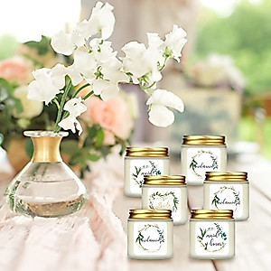 8 Pcs Bridesmaid Candles Gifts Candle Jar Wedding Gift Sea Salt Sage Scented Bridal Proposal Gift Natural Soy Wax Candles Matron Maid of Honor Gift Set for Bridal Shower, Wedding, Bachelor Party