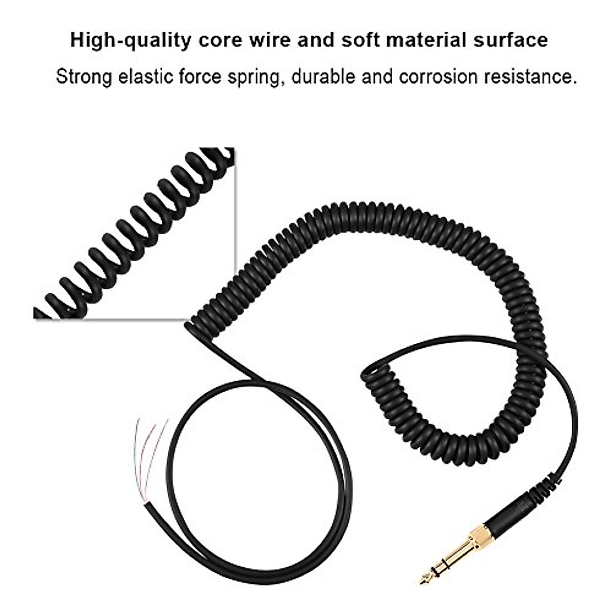 Richer-R Earphones Headphones Audio Spring Wire Coil Cable for Beyerdynamic DT 770/ 770Pro/ 990/ 990Pro