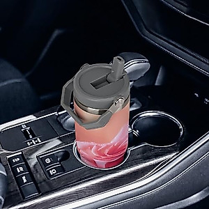 Beautiful Flower Images Tumbler 30oz Large Capacity Car Cup with Handle Fit in Any Car Cup Holder Stainless Steel Leakproof Insulated Coffee Tumblers with Lid And Straw