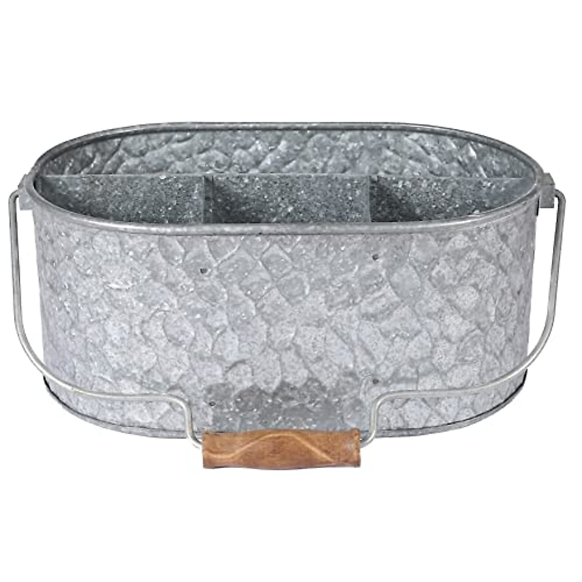 Galvanized bucket,Utensil Caddy,Tin ware décor,Utensils caddy,Picnic utensil holder caddy,Cutlery Caddy,Flatware caddy,Galvanized Utensil caddy,Galvanized Storage bins,Outdoor utensil -Natural