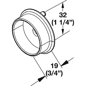 TAG Synergy Premium 1 Pair of 1-5/16" Diameter Round Wardrobe Tube Closet Rod End Supports (White)