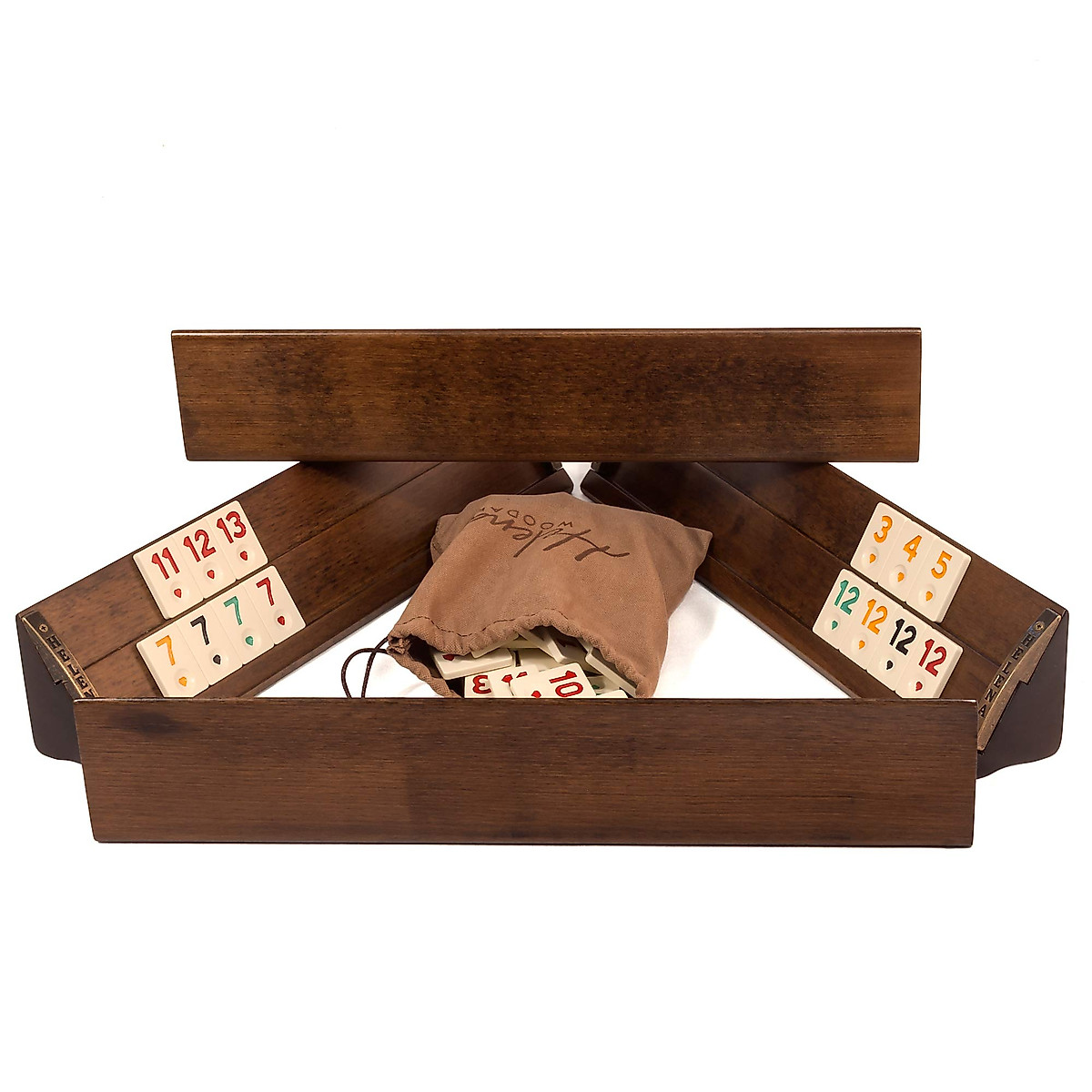 Helena Wood Art Wooden Rummy Game - Massive Wooden Turkish Okey Game Set | Straight Handmade Rummy Game Set