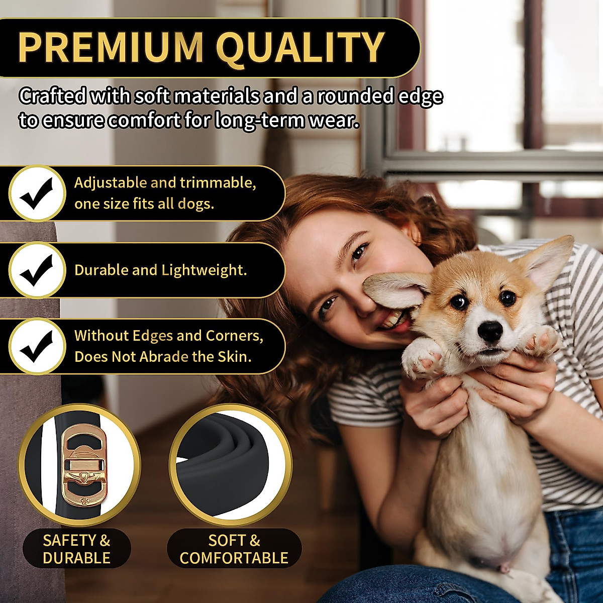 YOTANGO 4 Pack Flea Collar for Dogs, 32 Months Flea and Tick Prevention for Dogs, Waterproof Dog Flea Collar, Dog Flea and Tick Treatment, Adjustable Flea and Tick Collar for Dogs Puppy-Black