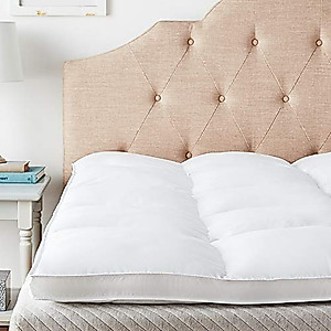 Superior Mattress Topper, Down Alternative, 2 Inch Deep Sized Bed Pillow Top, Comfort Pad, Fluffy Mattress-Topper Protector, Plush Cooling Extra Soft, Hotel Quality, Sleep, All-Season, Queen, White