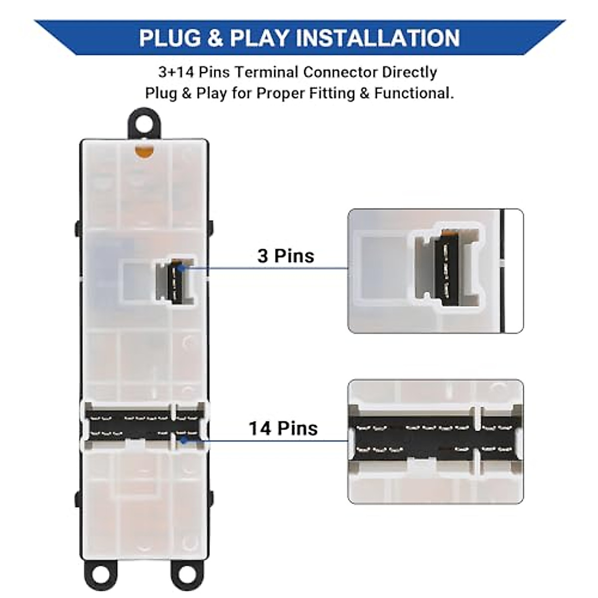 Obaee Power Master Window Switch 25401-ZJ60A Driver Side Compatible with Nissan Sentra 2007-2012, Nissan Pathfinder 2005-2008, Replaces OE 25401-ZP40B 25401ZP40B 25401-9W100