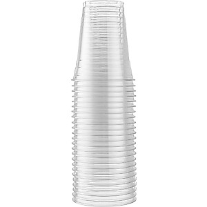 ELEGANT DISPOSABLES [100 Count] 16 Ounce Crystal Clear PET Cups for Iced Coffee, Cold Drinks, Slush, Smoothy's, Slurpee, Party's, Plastic Disposable Cups