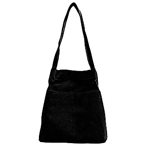 Women Corduroy Totes Bag Casual Bucket Shoulder Handbags Hobo Bags Big Capacity Shopping Bag