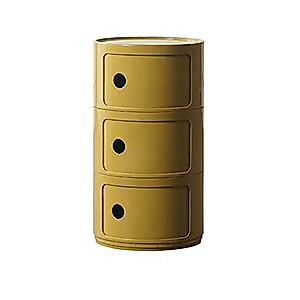 SJYDQ Nordic Bedside Table Simple Round Small Cabinet Mini Creative Plastic Side Cabinet Multi-Layer Lockers Multicolor (Color : Black)