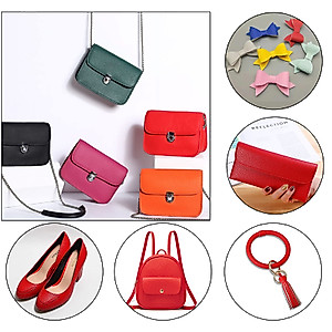 Picheng Lychee Texture Solid Color Faux Leather Sheets13.8 X53(35cmX135cm),Soft Faux Leather Roll Very Suitable for Making Crafts,Leather Earrings, Bows,Sewing DIY Projects (Red)