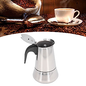 BuyWeek Mocha Coffee Maker, Stovetop Espresso Maker 2 Cup 100ml Stainless Steel Classic Espresso Moka Pot with Induction Stove