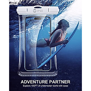 [2-Pack] Universal Waterproof Phone Pouch [Industry-First 3D Seamless Body] Humixx IPX8 Waterproof Phone Case for Beach Underwater Floating Cellphone Dry Bag with Lanyard, Fits All Phones Up to 7.8''