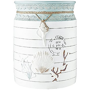 Avanti Linens - Waste Basket, Decorative Trash Can for Home or Office, Farmhouse Chic Bathroom Accessories (Farmhouse Shell Collection)