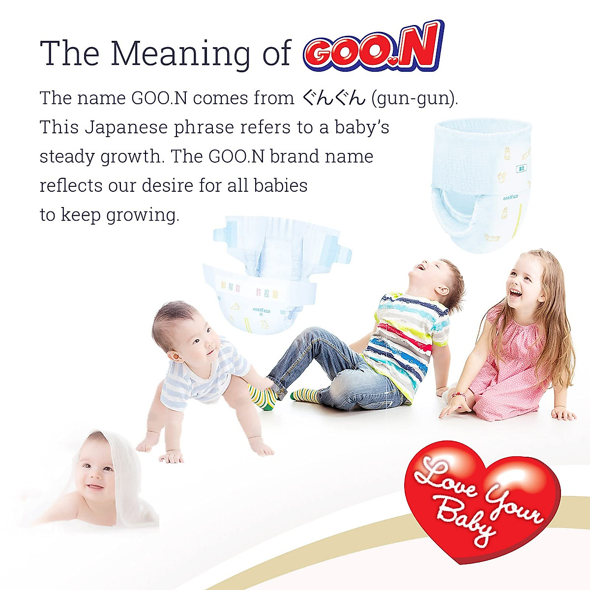 GOO.N Plus+ Diapers Newborn/XS Size (up to 11 lb) Unisex [6-Pack] 216 Count Tape Straps Sensitive Skin, Made in Japan