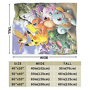 Throw Blanket Cartoon Blanket Flannel Soft Cozy Warm Lightweight Blanket for Home Bedding Living Room 60"X50"