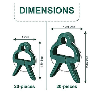 Yinghezu 40 Pcs Plant Support Clips,Flower and Vine,Garden Tomato Plant Support Clips for Supporting Stems,Vines Grow Upright Climbing,Tool for Straightening,Tomato Cage,Trellis. 2 Sizes in one Pack