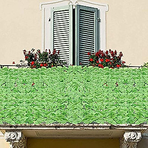 Expandable Faux Privacy Fence Artificial Ivy Leaf Hedge Roll Privacy Screen | Artificial Hedges Fence,Faux Ivy Vine Leaf Decoration UV Fade Protected for Balcony Patio (Size : 1×0.5m)