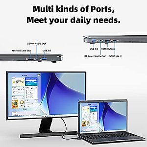 SGIN Laptop, 15.6 inch 1080P Laptops Computer, 12GB DDR4 512GB SSD, Intel Celeron Quad-Core N5059 (up to 2.9 GHz), Intel UHD Graphics 600, Webcam, Mini HDMI, WiFi, Bluetooth 4.2, USB3.0
