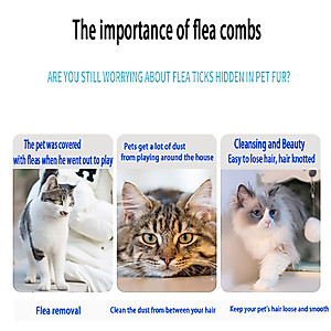 2Pack Flea Comb and Stainless steel comb Use grooming with dog and cat hair For Facial Cleaning and Grooming Flea Lice Comb