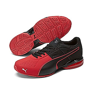 PUMA Men's CELL SURIN 2 SPORT BLOCK Sneaker, Puma Black-High Risk Red, 8