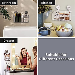 Dobbyby 3-Pack Suction Cups Wall Mounted Makeup Brush Holder Toothbrush Holder Skincare Organizer Shower Caddy Wall Spice Rack Storage Plastic Pet Holder Ideal for Kitchen or Bathroom, Smoke