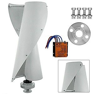 Wind Turbine Generator, 12V 400W Helix Magnetic Levitation Axis Portable Vertical Helix Wind Power Turbine Generator Kit with Charge Controller for Boats, Gazebos, Cabins, Windmills(White)
