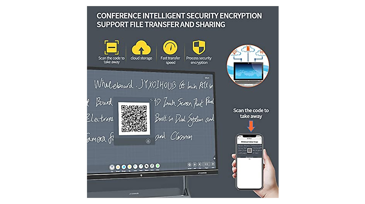 JYXOIHUB 75" Smart Board - 4K Touch Classroom & Conference