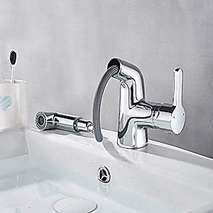 Kitchen Taps Faucet Chrome Bathroom Faucets Pull Out Bath Basin Faucet Basin Mixer Faucets Deck Brought The Mode With Two Nozzles Where Hot And Cold Water Mixes