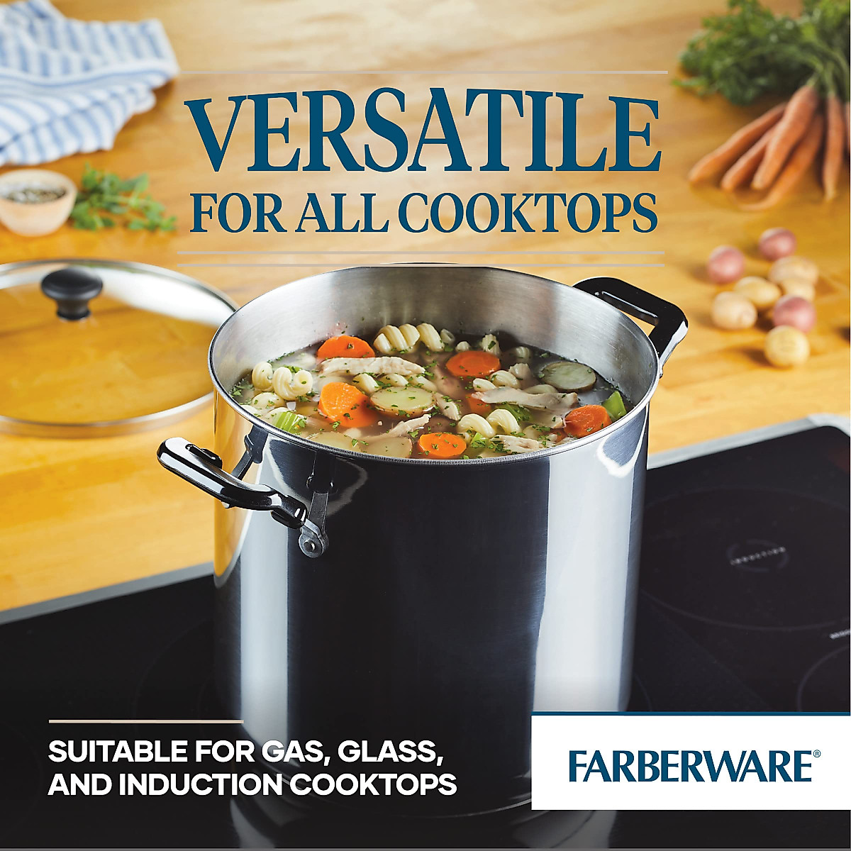 Farberware Classic Series 11 Quart Stockpot with Glass Lid