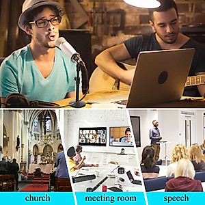 YOUEON 2 Pcs Microphone Stand Desktop, Adjustable Table Mic Stand with Mic Clip and 5/8" Male to 3/8" Female Screw Adapter, Heavy Base for Snowball, Spark & More