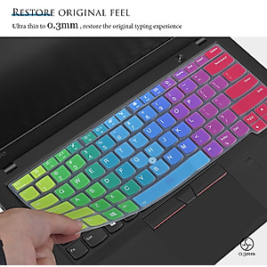 Keyboard Cover for Lenovo Thinkpad X1 Carbon 5th/6th/7th 2019 2018 2017 / ThinkPad X1 Yoga 14" 3 4 5th Gen/Thinkpad A475 L460 L470 T460 T460p T460s T470 T470p T470s T480 T480S Skin, Rainbow