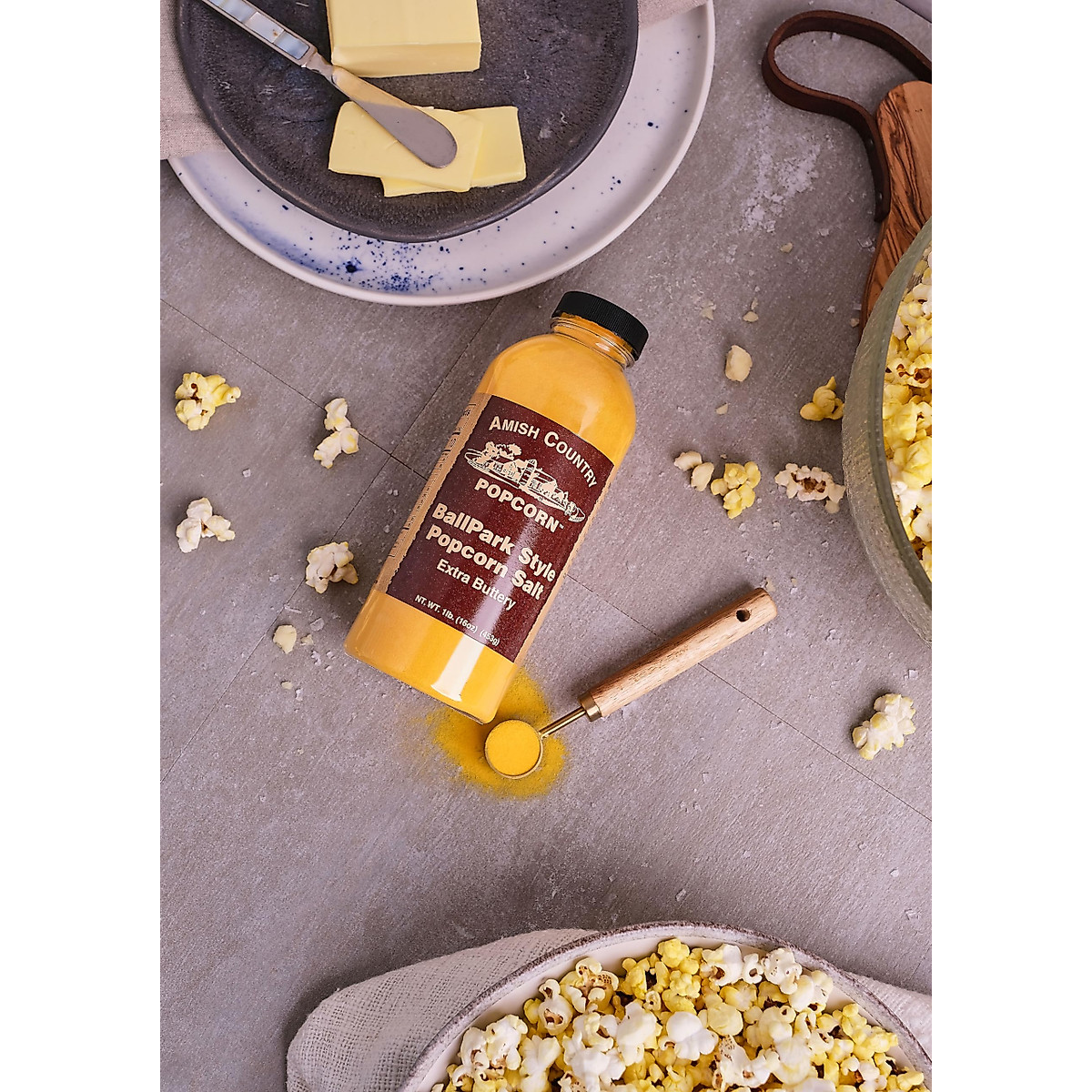 Amish Country Popcorn | Ballpark ButterSalt Popcorn Salt - 16 oz Bottle
