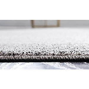 Unique Loom Del Mar Collection Area Rug-Transitional Inspired with Modern Contemporary Design, 6' 0 x 6' 0 Round, Light Gray/Beige